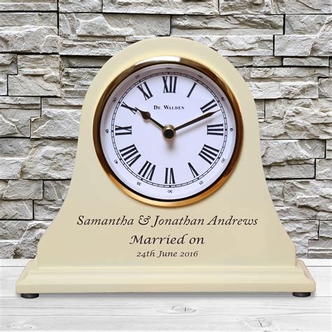 Wedding Day T Bride And Groom Personalised Marriage Mantel Clock For