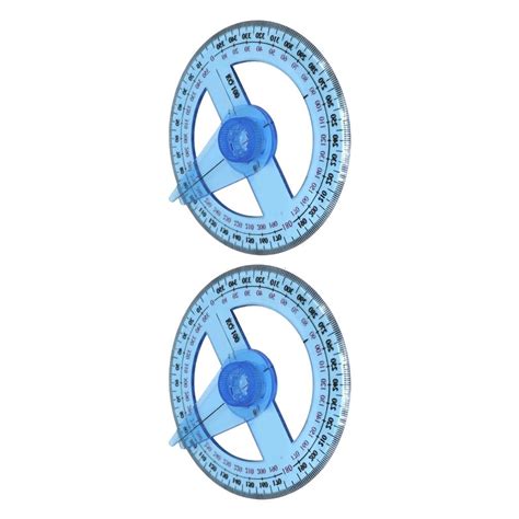 2 Pcs 360° Plastic Protractor Circle Protractor Measuring Tool Clear