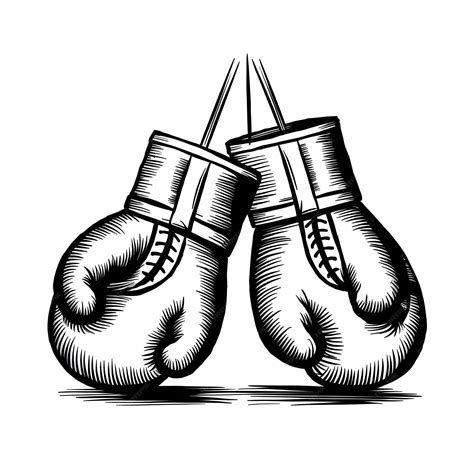 Guantes De Boxeo Dibujo En Tinta Dibujo En Blanco Y Negro Estilo De