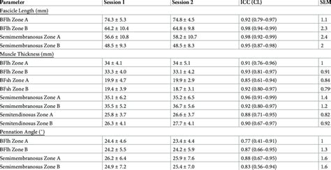 Architectural Comparisons Of The Hamstring Muscles Session 1 Vs Download Scientific Diagram
