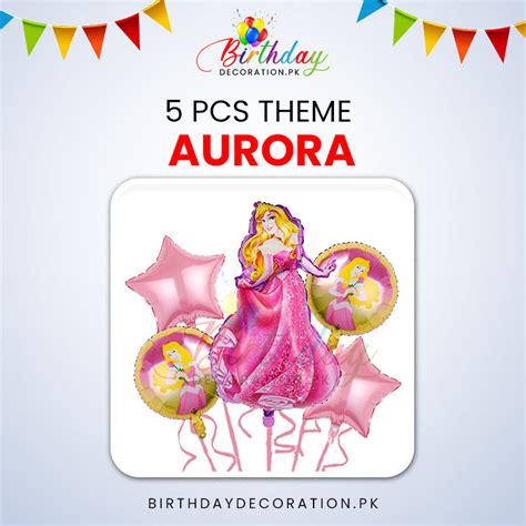 Aurora 5 Pcs Theme Set Birthdaydecorationpk