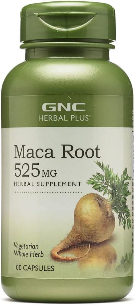 Gnc Herbal Plus Maca Root 525mg 100 Capsules Supports