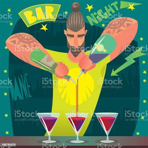 바텐더 칵테일 Deftly 준비 벡터에 대한 스톡 벡터 아트 및 기타 이미지 벡터 바텐더 바 Istock