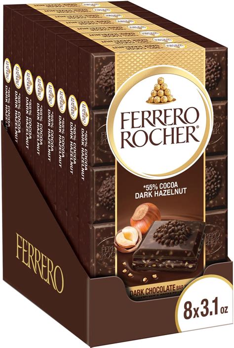 Ferrero Rocher Premium Chocolate Bars 8 Pack Dark