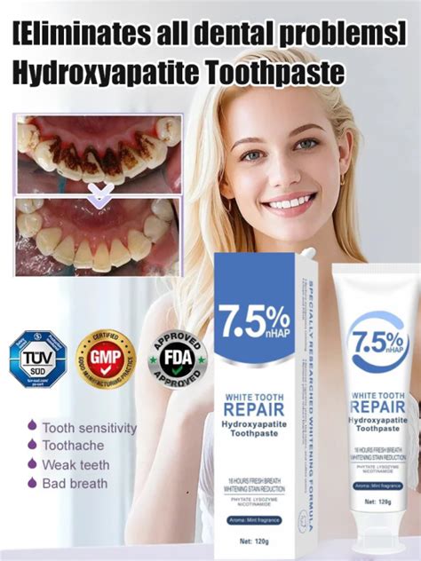 Hydroxyapatite Toothpaste For Enamel Repair And Teeth Whitening
