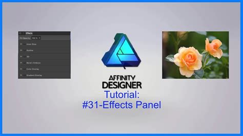 Affinity Designer Tutorial 31 Effects Panel Youtube