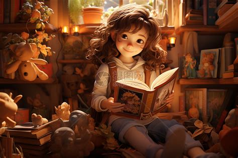 夜晚读书的女孩插画图片下载 正版图片600772971 摄图网