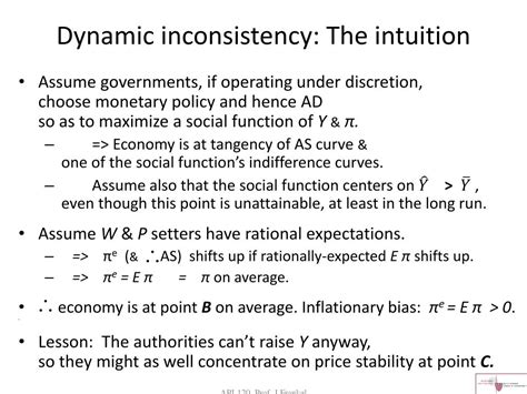 Ppt Lecture 6 Dynamic Inconsistency Of Monetary Policy And How To