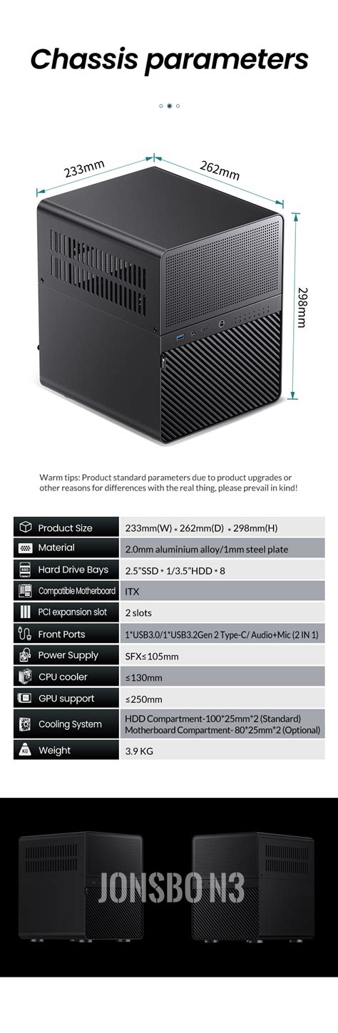 Jonsbo N3 Mini Itx Nas Pc Chassis Itx Computer Case 81 Disk Bays Nas