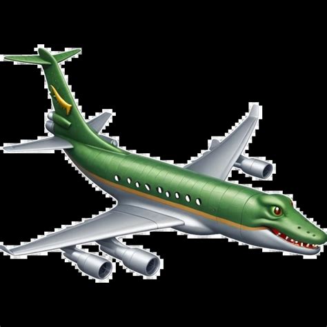 A Gray Jet Plane With A Crocodile Head Emoji Ai Emoji Generator