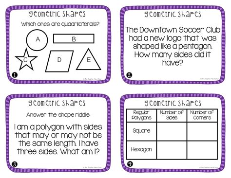 3rd Grade Geometry Task Cards Bundle Geometry Math Centers Geometry Game The Teacher Next Door