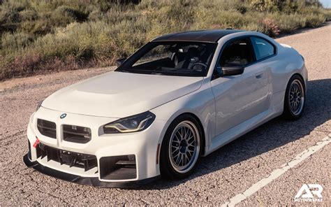 Bmw G87 M2 On Podium Forged In Diamond Silver Finish With Machined Cut