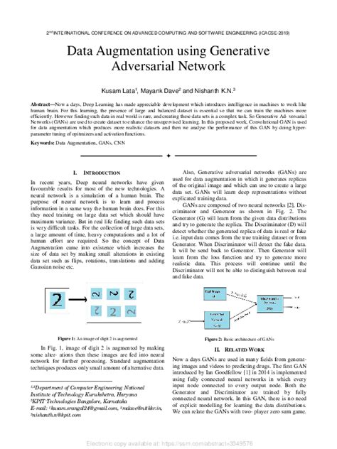 Pdf Data Augmentation Using Generative Adversarial Network Mayank