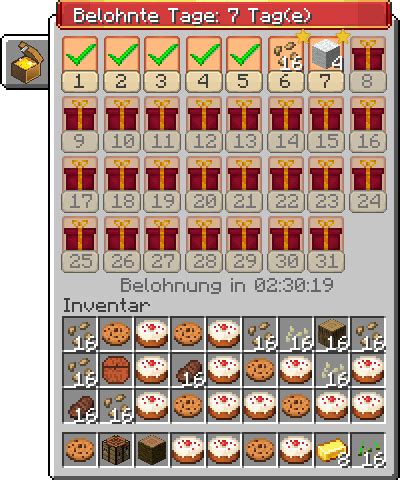Daily Rewards Minecraft Mod