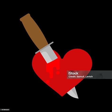 Ilustración De Cuchillo En El Corazón Aislado Matar El Símbolo De Amor