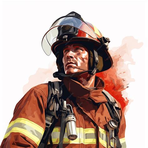 Premium Vector Fireman Vector Emergency Safety Illustration Firefighter Fire Helmet Protection
