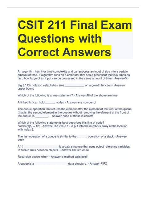 Csit 211 Final Exam Questions With Correct Answers Csit Stuvia Us