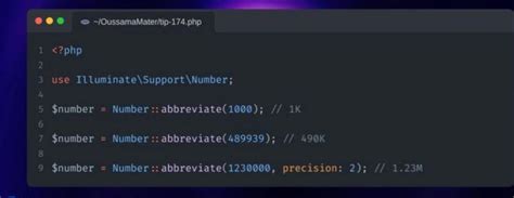 laravel tip💡 abbreviate numbers usman latif posted on the topic