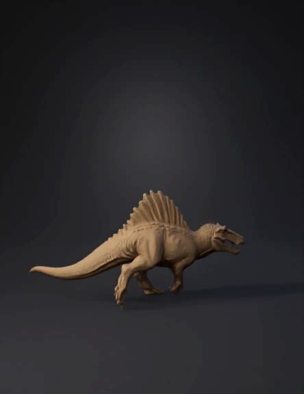 3d Model Spinosaurus Dinosaur With Tall Sail Back Textured Skin And