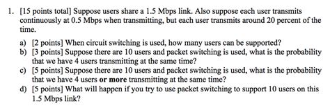 solved [15 points total] suppose users share a 1 5 mbps