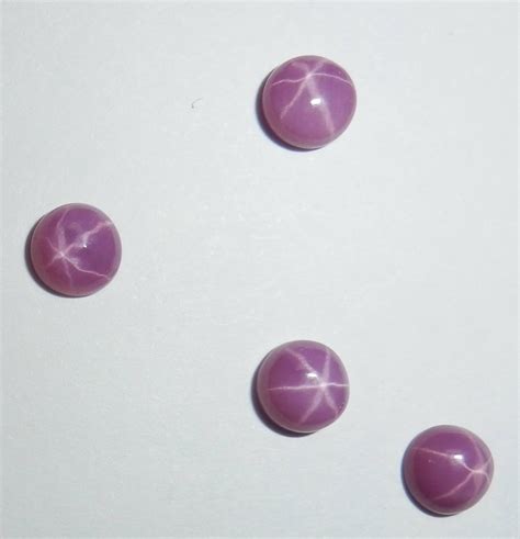 Opaque Star Ruby Round 5 Mm Flat Cabochon 6 Rayed Lab Created Stone Etsy