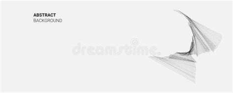 Flowing Dots Particles Wave Pattern Halftone Gradient Curve Shape Isolated On White Background