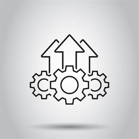 premium vector operation project icon in flat style gear process vector illustration on