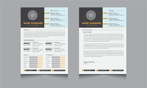 Resume Template With Header Style Design 34329986 Vector Art At Vecteezy