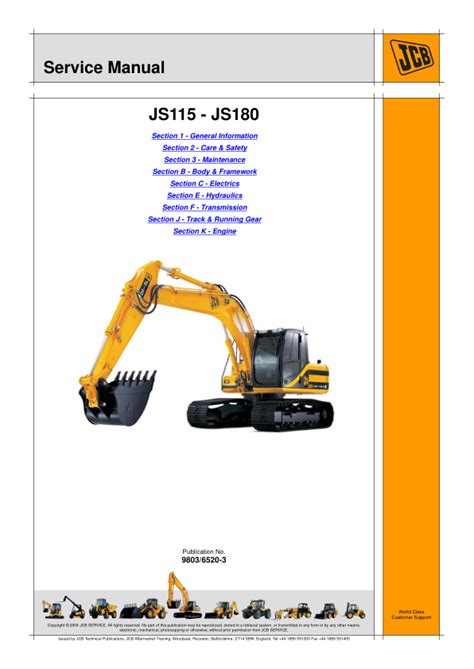 Service Manual Jcb Js115 Js130 Js130lc Js145 Js160 Js180