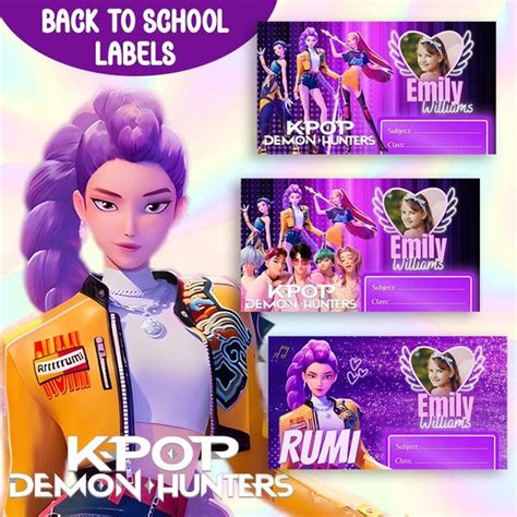 Etiquetas Escolares Kpop Demon Hunters Etsy México