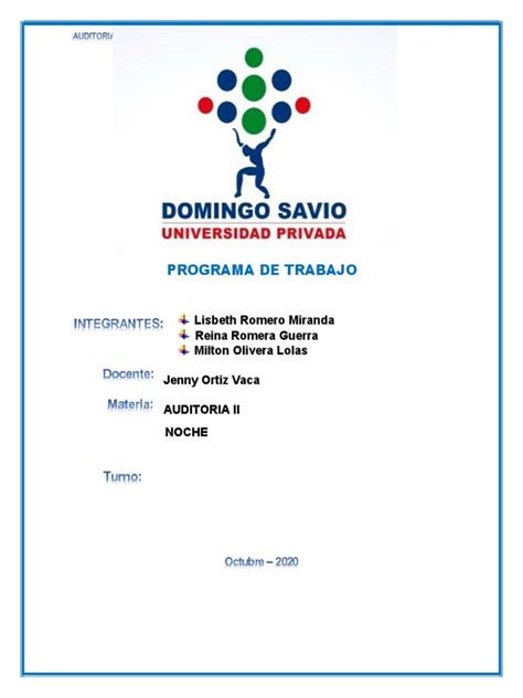 Programas De Auditoria Pdf Contabilidad Auditoría