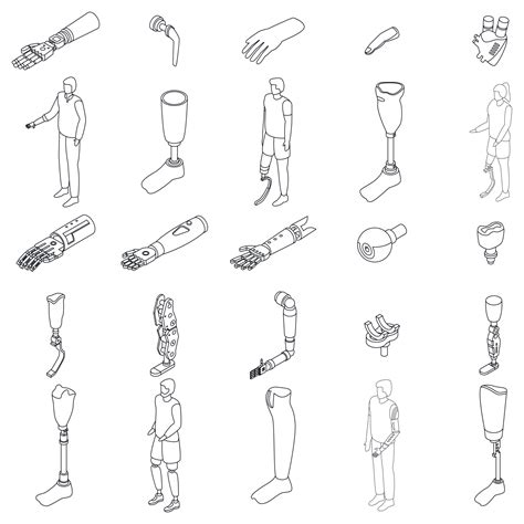 Artificial Limbs Icons Set Vector Outline 12321298 Vector Art At Vecteezy
