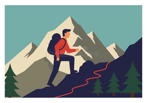 Mountain And Hiker Clipart Stock Vector Illustration Of Trek 362852905