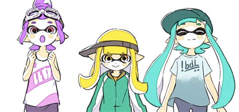 Sen Squid Inkling Girl Inkling Player Character Nintendo Splatoon Series Animated