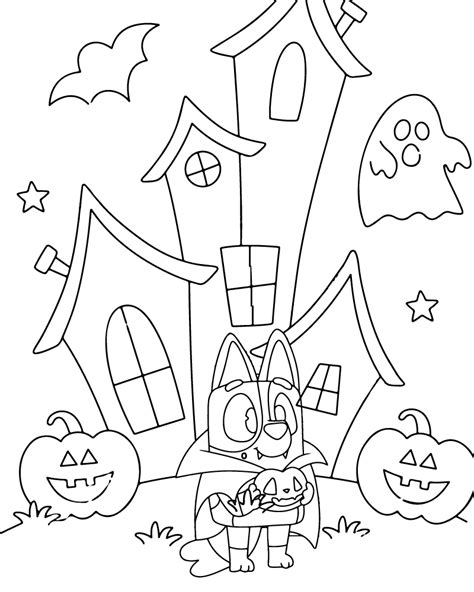 Spooktacular Fun With Halloween Coloring Pages Featuring Bluey