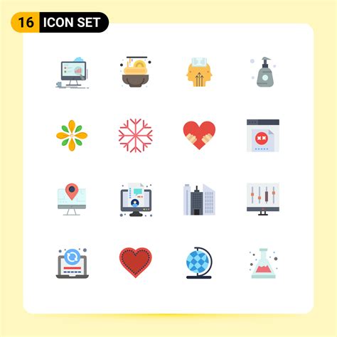 Pictogram Set Of 16 Simple Flat Colors Of Decorate Sprayer Mind Spray Bottle Editable Pack Of