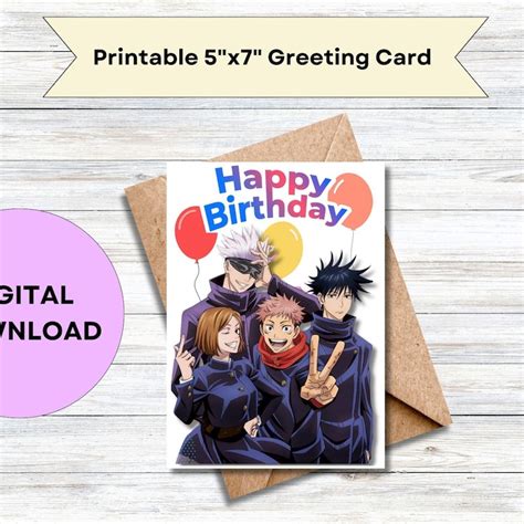 Birthday Card Jjk Etsy