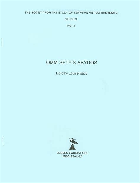 Omm Setys Abydos Ssea Publication Eady Dorothy Louise 9780920808092 Books