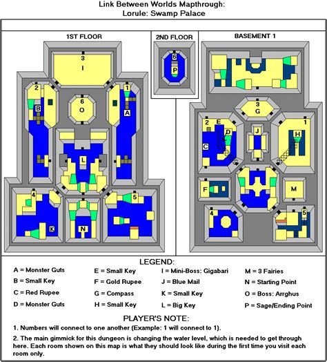 The Legend Of Zelda A Link Between Worlds Lorule Swamp Palace Map Map