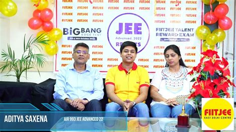 Aditya Saxena Air 993 In Jee Advanced 22 Youtube