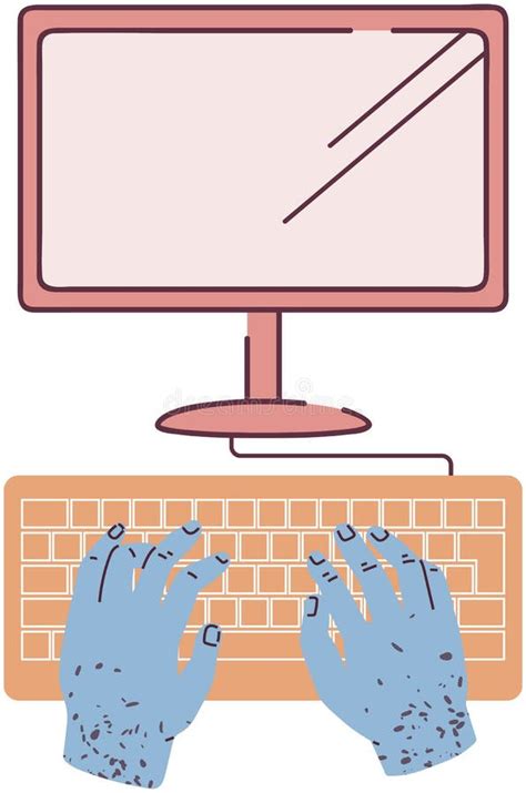 Human Hands Typing Keyboard Stock Illustrations 332 Human Hands