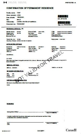 What Is The Confirmation Of Permanent Residence Copr Hs Canada