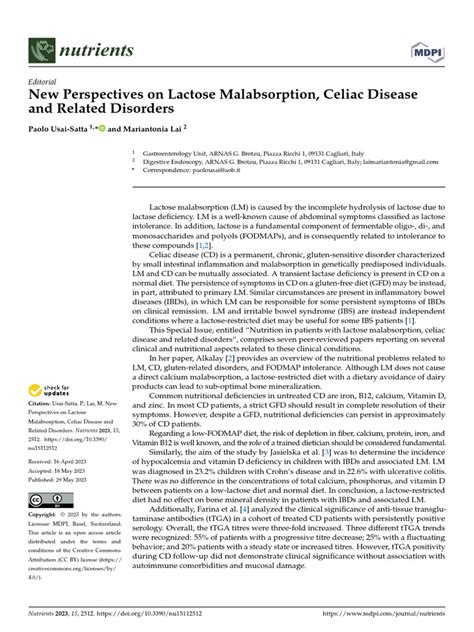 New Perspectives On Lactose Malabsorption Celiac Disease Pdf