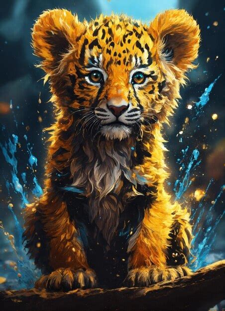 Premium Ai Image A Cute Cub Hyperdetailed Eyes Teeshirt Design