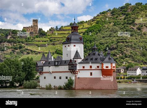 Kaub Germany June 11 2024 Historic White Pfalzgrafenstein Castle