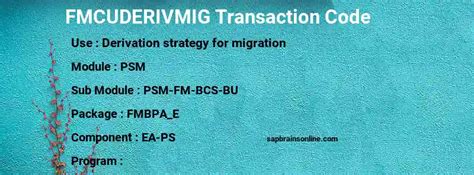 Fmcuderivmig Sap Tcode For Derivation Strategy For Migration