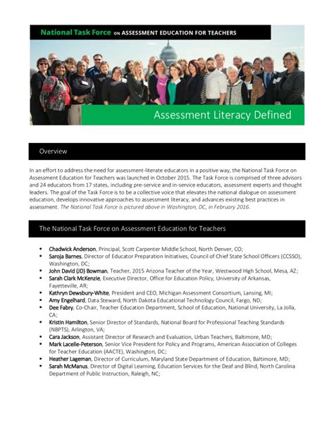 Assessment Literacy Defined Center For Standards Assessment And
