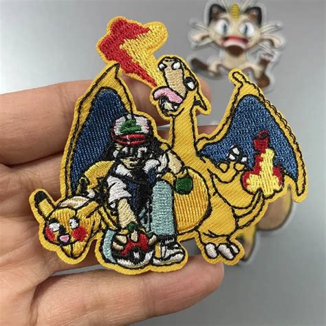 Ash Pikachu Charizard Embroidered Patch — Little Patch Co