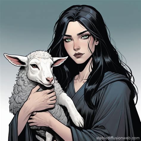 Androgynous Wizard With Lobo Filhote Stable Diffusion Online