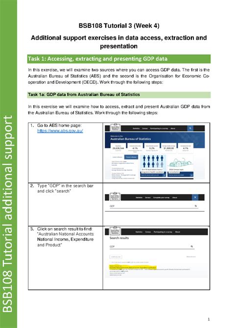 Bsb108 Additional Support Exercises In Data Access Extraction And
